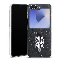 DeinDesign Galaxy Z Flip 6 Handy Hard Case Schutzh&uuml;lle transparent Smartphone Handy H&uuml;lle Fc Bayern M&uuml;nchen Girl Style Mia San Mia Hard Case