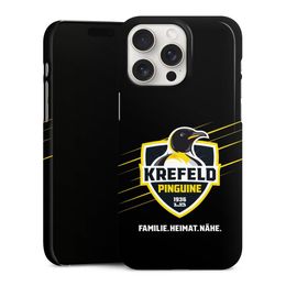 DeinDesign iPhone 15 Pro Max Handy Premium Case Smartphone Handyh&uuml;lle Schutzh&uuml;lle gl&auml;nzend Sports Krefeld Pinguine Ice Hockey Premium Case