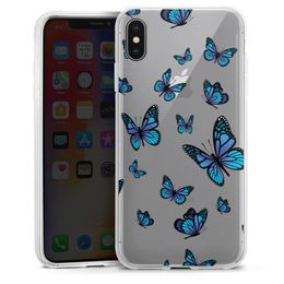 DeinDesign iPhone Xs Max Handy Silikon H&uuml;lle Case transparent Handyh&uuml;lle Transparent Butterfly Muster Silikon Case