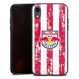 DeinDesign iPhone Xr Handy Silikon H&uuml;lle Case schwarz Handyh&uuml;lle Stripes Fc Red Bull Salzburg Official Licensed Product
