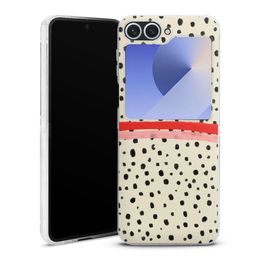 DeinDesign Galaxy Z Flip 6 Handy Hard Case Schutzh&uuml;lle transparent Smartphone Handy H&uuml;lle Stripes Kunst Points Hard Case