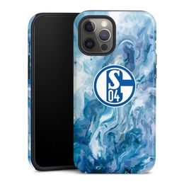 DeinDesign iPhone 12 Pro Max Handy Panzer Handyh&uuml;lle robuste Outdoor H&uuml;lle Schutzh&uuml;lle gl&auml;nzend Logo Fc Schalke 04 Merchandise Tough Case