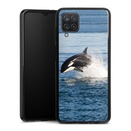 DeinDesign Galaxy A12 Handy Silikon H&uuml;lle Case schwarz Handyh&uuml;lle Orca Ocean Wale