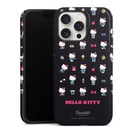 DeinDesign iPhone 15 Pro Max Handy Panzer Handyh&uuml;lle robuste Outdoor H&uuml;lle Schutzh&uuml;lle gl&auml;nzend Hello Kitty Merchandise Kindheit Tough Case