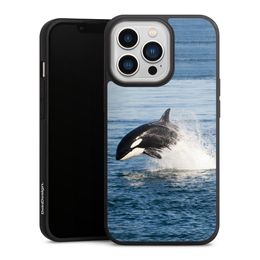 DeinDesign iPhone 13 Pro Handy Premium Silikon H&uuml;lle Handyh&uuml;lle schwarz Case Orca Ocean Wale Silikon Premium Case