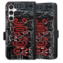 DeinDesign Galaxy S23 FE Handy Klapph&uuml;lle Handyh&uuml;lle aus Kunst Leder schwarz Flip Case Merchandise Acdc Official Licensed Product Sideflip mit Lasche