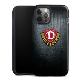 DeinDesign iPhone 12 Pro Max Handy Panzer Handyh&uuml;lle robuste Outdoor H&uuml;lle Schutzh&uuml;lle gl&auml;nzend Sgd Official Licensed Product Sg Dynamo Dresden Tough Case