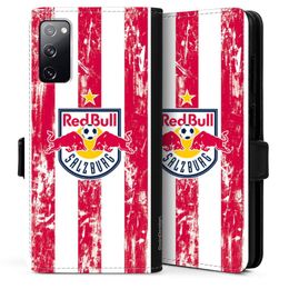 DeinDesign Galaxy S20 Handy Klapph&uuml;lle Handyh&uuml;lle aus Kunst Leder schwarz Flip Case Stripes Fc Red Bull Salzburg Official Licensed Product Sideflip mit Lasche