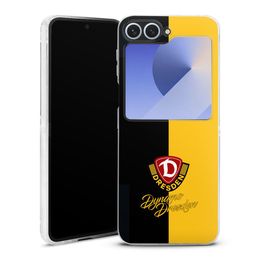 DeinDesign Galaxy Z Flip 6 Handy Hard Case Schutzh&uuml;lle transparent Smartphone Handy H&uuml;lle Sg Dynamo Dresden Sgd Official Licensed Product Hard Case