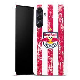 DeinDesign Galaxy A55 5G Handy Premium Case Smartphone Handyh&uuml;lle Schutzh&uuml;lle gl&auml;nzend Stripes Fc Red Bull Salzburg Official Licensed Product Premium Case