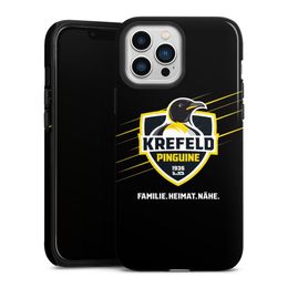 DeinDesign iPhone 13 Pro Max Handy Panzer Handyh&uuml;lle robuste Outdoor H&uuml;lle Schutzh&uuml;lle gl&auml;nzend Sports Krefeld Pinguine Ice Hockey Tough Case