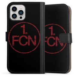 DeinDesign iPhone 13 Pro Max Handy Klapph&uuml;lle Handyh&uuml;lle aus Kunst Leder schwarz Flip Case Merchandise Sideflip mit langer Lasche