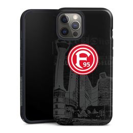 DeinDesign iPhone 12 Pro Max Handy Panzer Handyh&uuml;lle robuste Outdoor H&uuml;lle Schutzh&uuml;lle gl&auml;nzend Official Licensed Product Logo Fortuna D&uuml;sseldorf Tough Case