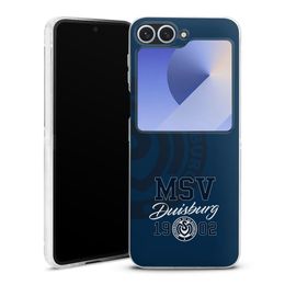 DeinDesign Galaxy Z Flip 6 Handy Hard Case Schutzh&uuml;lle transparent Smartphone Handy H&uuml;lle Msv Duisburg Merchandise Soccer Hard Case