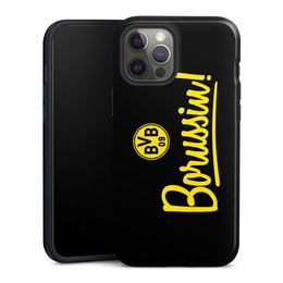 DeinDesign iPhone 12 Pro Max Handy Panzer Handyh&uuml;lle robuste Outdoor H&uuml;lle Schutzh&uuml;lle gl&auml;nzend Borussia Dortmund Bvb Soccer Tough Case
