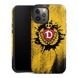 DeinDesign iPhone 12 Pro Max Handy Panzer Handyh&uuml;lle robuste Outdoor H&uuml;lle Schutzh&uuml;lle gl&auml;nzend Official Licensed Product Soccer Sg Dynamo Dresden Tough Case