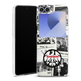 DeinDesign Galaxy Z Flip 7 FE Handy Hard Case Schutzh&uuml;lle transparent Smartphone Handy H&uuml;lle Retro Eintracht Frankfurt Official Licensed Product Hard Case