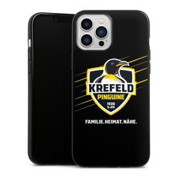 DeinDesign iPhone 13 Pro Max Handy Silikon H&uuml;lle Case schwarz Handyh&uuml;lle Sports Krefeld Pinguine Ice Hockey