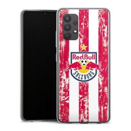 DeinDesign Galaxy A32 4G Handy Silikon H&uuml;lle Case transparent Handyh&uuml;lle Stripes Fc Red Bull Salzburg Official Licensed Product Silikon Case
