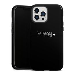 DeinDesign iPhone 13 Pro Max Handy Panzer Handyh&uuml;lle robuste Outdoor H&uuml;lle Schutzh&uuml;lle gl&auml;nzend Happiness Statement Sayings Tough Case