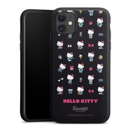 DeinDesign iPhone 11 Handy Premium Silikon H&uuml;lle Handyh&uuml;lle schwarz Case Kindheit Merchandise Hello Kitty Silikon Premium Case