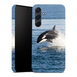 DeinDesign Galaxy A55 5G Handy Premium Case Smartphone Handyh&uuml;lle Schutzh&uuml;lle gl&auml;nzend Orca Ocean Wale Premium Case