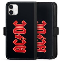 DeinDesign iPhone 11 Handy Klapph&uuml;lle Handyh&uuml;lle aus Kunst Leder schwarz Flip Case Official Licensed Product Acdc Logo Sideflip mit Lasche