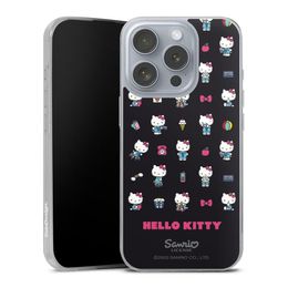 DeinDesign iPhone 16 Pro Handy Slim Case Silikon Handyh&uuml;lle transparent H&uuml;lle extra d&uuml;nn Hello Kitty Merchandise Kindheit Silikon Slim Case