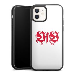 DeinDesign iPhone 12 Handy Gallery Case Handyh&uuml;lle 9H Geh&auml;rtetes Glas R&uuml;ckseite H&uuml;lle Official Licensed Product Lettering Vfb Stuttgart Gallery Case