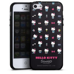 DeinDesign iPhone SE (2016-2019) Handy Silikon H&uuml;lle Case schwarz Handyh&uuml;lle Kindheit Merchandise Hello Kitty
