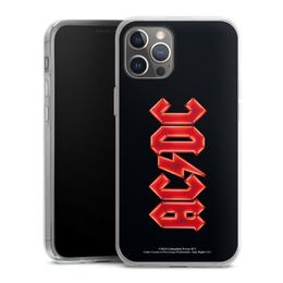 DeinDesign iPhone 12 Pro Max Handy Silikon H&uuml;lle Case transparent Handyh&uuml;lle Official Licensed Product Acdc Logo Silikon Case