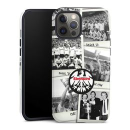 DeinDesign iPhone 12 Pro Max Handy Panzer Handyh&uuml;lle robuste Outdoor H&uuml;lle Schutzh&uuml;lle gl&auml;nzend Retro Official Licensed Product Eintracht Frankfurt Tough Case