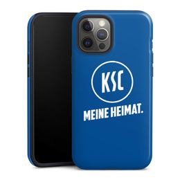DeinDesign iPhone 12 Pro Max Handy Panzer Handyh&uuml;lle robuste Outdoor H&uuml;lle Schutzh&uuml;lle gl&auml;nzend Karlsruher Sc Statement Ksc Tough Case