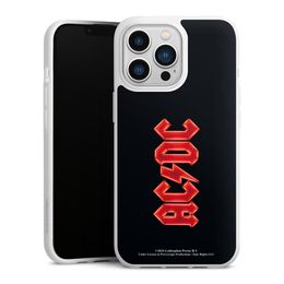 DeinDesign iPhone 13 Pro Handy Silikon H&uuml;lle Case wei&szlig; Handyh&uuml;lle Official Licensed Product Acdc Logo Silikon Case
