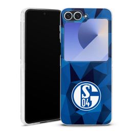 DeinDesign Galaxy Z Flip 6 Handy Hard Case Schutzh&uuml;lle transparent Smartphone Handy H&uuml;lle Fc Schalke 04 Muster Camouflage Hard Case