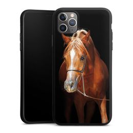 DeinDesign iPhone 11 Pro Max Handy Premium Silikon H&uuml;lle Handyh&uuml;lle schwarz Case Horse Hobby Mare Silikon Premium Case