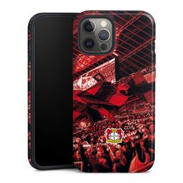 DeinDesign iPhone 12 Pro Max Handy Panzer Handyh&uuml;lle robuste Outdoor H&uuml;lle Schutzh&uuml;lle gl&auml;nzend Merchandise Official Licensed Product Bayer 04 Leverkusen Tough 