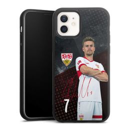 DeinDesign iPhone 12 Handy Gallery Case Handyh&uuml;lle 9H Geh&auml;rtetes Glas R&uuml;ckseite H&uuml;lle Official Licensed Product Maximilian Mittelst&auml;dt Vfb Stuttgart Gallery Case