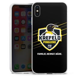 DeinDesign iPhone Xs Max Handy Silikon H&uuml;lle Case transparent Handyh&uuml;lle Sports Krefeld Pinguine Ice Hockey Silikon Case