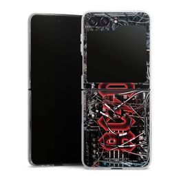 DeinDesign Galaxy Z Flip 5 Handy Hard Case Schutzh&uuml;lle transparent Smartphone Handy H&uuml;lle Acdc Merchandise Official Licensed Product Hard Case