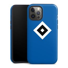 DeinDesign iPhone 12 Pro Max Handy Panzer Handyh&uuml;lle robuste Outdoor H&uuml;lle Schutzh&uuml;lle gl&auml;nzend Logo Hsv Hamburger Sv Tough Case