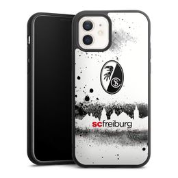 DeinDesign iPhone 12 Handy Gallery Case Handyh&uuml;lle 9H Geh&auml;rtetes Glas R&uuml;ckseite H&uuml;lle Skyline Sc Freiburg Logo Gallery Case