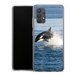 DeinDesign Galaxy A32 4G Handy Silikon H&uuml;lle Case transparent Handyh&uuml;lle Wale Ocean Orca Silikon Case