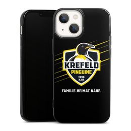 DeinDesign iPhone 13 Mini Handy Slim Case extra d&uuml;nn Silikon Handyh&uuml;lle schwarz H&uuml;lle Sports Krefeld Pinguine Ice Hockey Silikon Slim Case