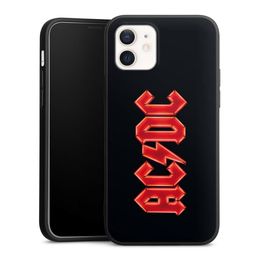 DeinDesign iPhone 12 Handy Premium Silikon H&uuml;lle Handyh&uuml;lle schwarz Case Official Licensed Product Acdc Logo Silikon Premium Case