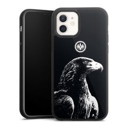 DeinDesign iPhone 12 Handy Gallery Case Handyh&uuml;lle 9H Geh&auml;rtetes Glas R&uuml;ckseite H&uuml;lle Attila Official Licensed Product Eintracht Frankfurt Gallery Case