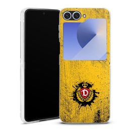 DeinDesign Galaxy Z Flip 6 Handy Hard Case Schutzh&uuml;lle transparent Smartphone Handy H&uuml;lle Official Licensed Product Soccer Sg Dynamo Dresden Hard Case