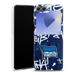 DeinDesign Galaxy Z Flip 7 FE Handy Hard Case Schutzh&uuml;lle transparent Smartphone Handy H&uuml;lle Hertha Bsc Official Licensed Product Graffiti Hard Case