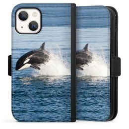 DeinDesign Galaxy A51 Handy Klapph&uuml;lle Handyh&uuml;lle aus Kunst Leder schwarz Flip Case Orca Ocean Wale Sideflip mit Lasche