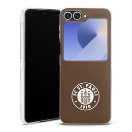 DeinDesign Galaxy Z Flip 6 Handy Hard Case Schutzh&uuml;lle transparent Smartphone Handy H&uuml;lle Fc St. Pauli Official Licensed Product Coat Of Arms Hard Case